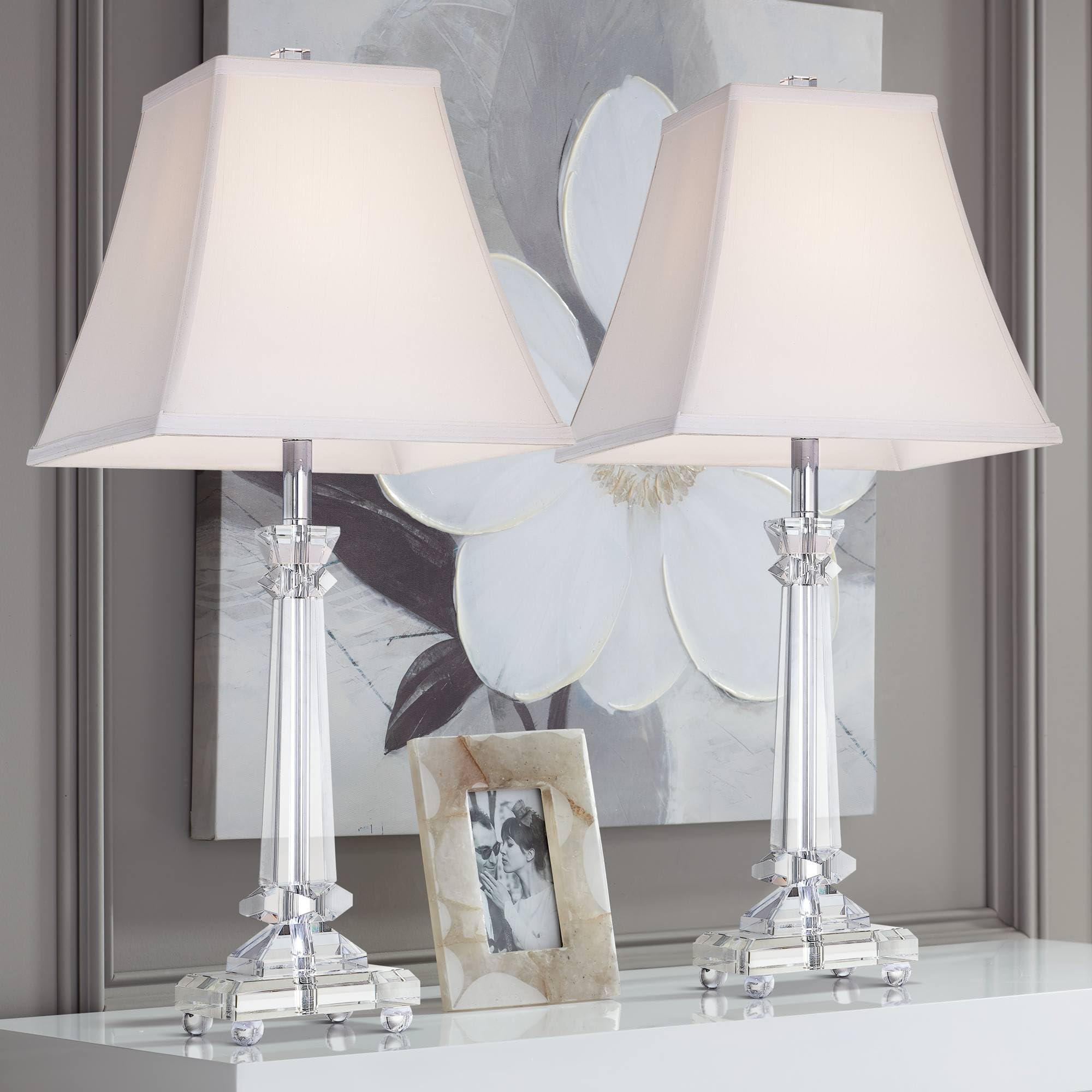 Vienna Full Spectrum Sannes 25" High Column Modern Table Lamps Set of 2 ...