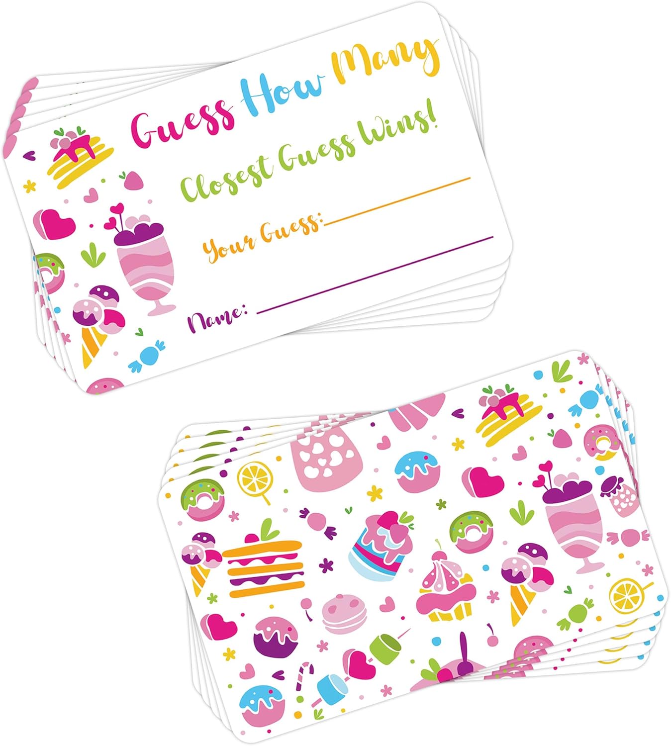 Amazon.com: INKNOTE 240 Pcs Candy guessing game cards Guess how many ...