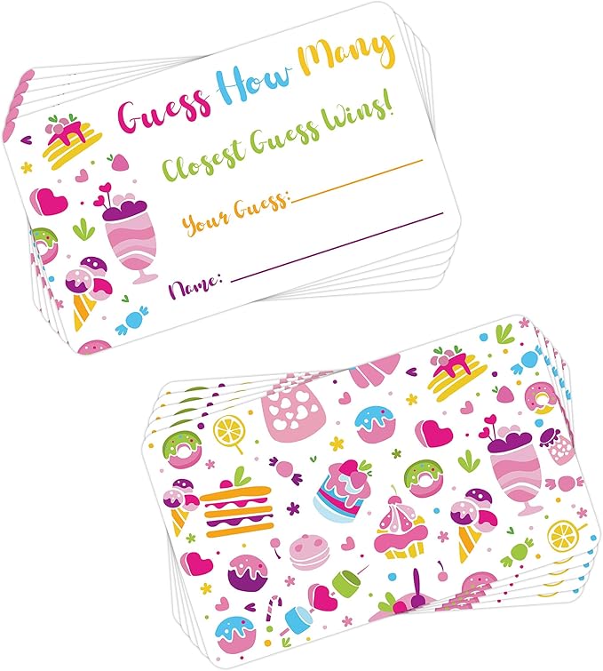 Amazon.com: INKNOTE 240 Pcs Candy guessing game cards Guess how many ...