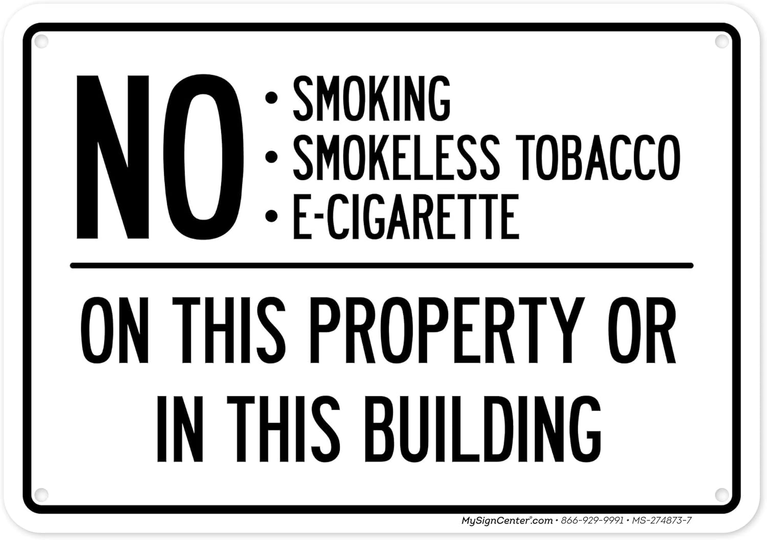 Amazon.com : No Smoking Smokeless Tobacco E Cigarettes On This Property ...