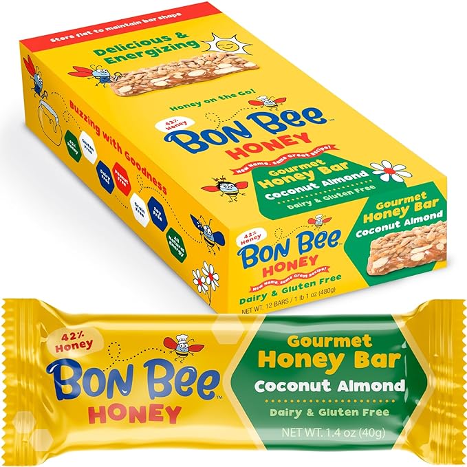 Amazon.com : BON BEE Honey Bunchies All Natural Honey Bar - Natural ...