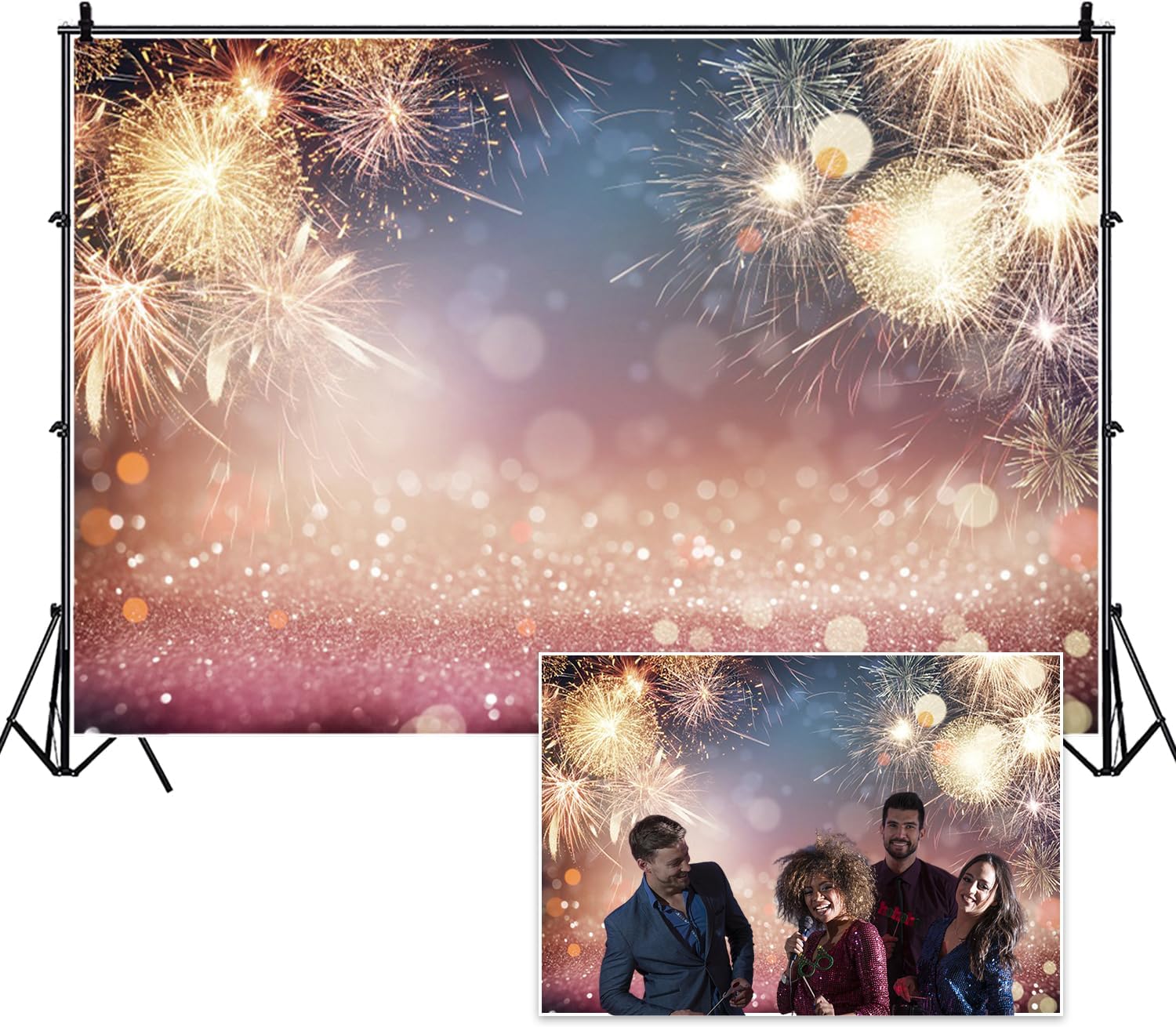 Amazon.com : TTQYFNM 7x5ft Sparkling Fireworks Backdrops Abstract Bokeh ...