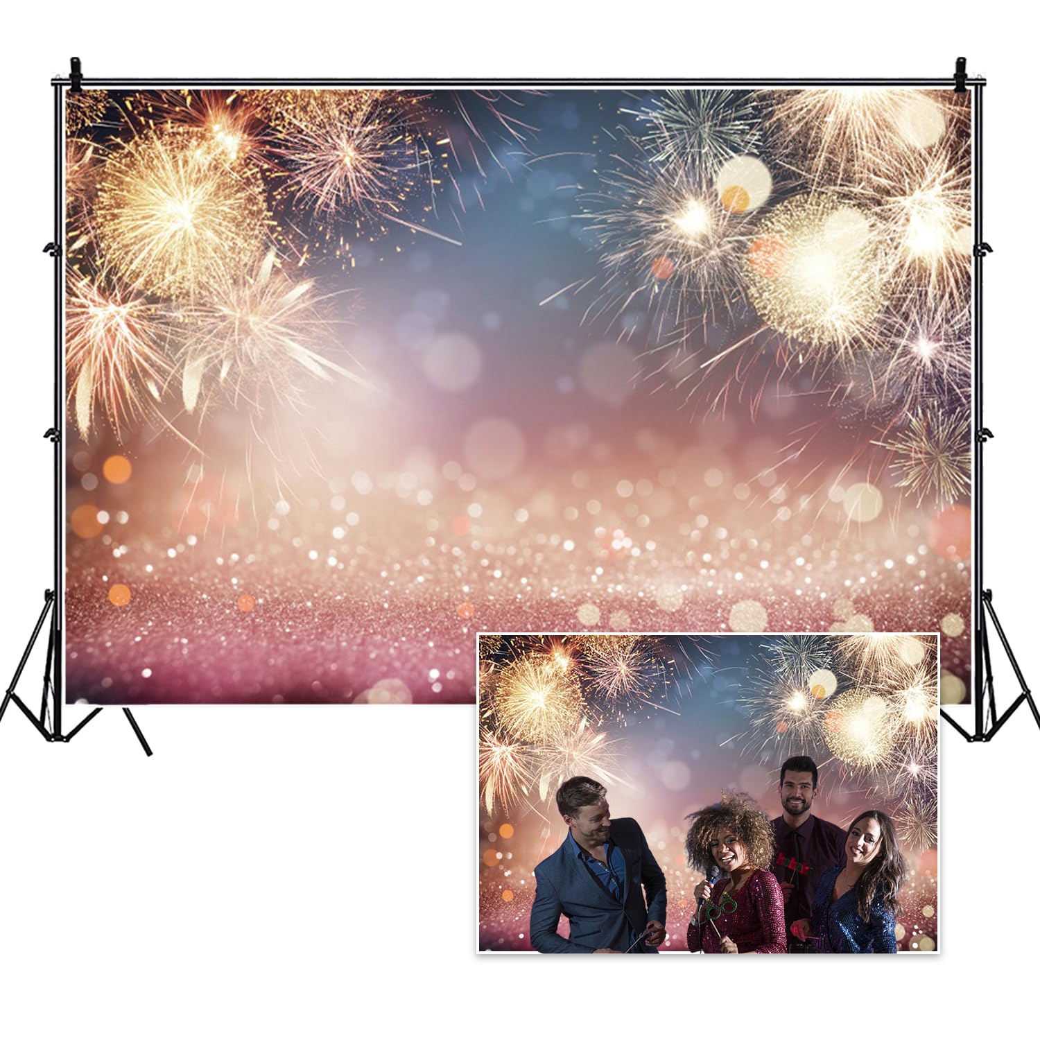 Amazon.com : TTQYFNM 7x5ft Sparkling Fireworks Backdrops Abstract Bokeh ...