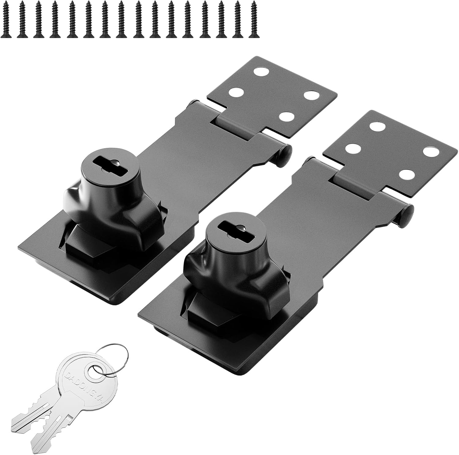 GEMASP 4 Inch Hasp Lock Gate Latch with Same Key, Twist Knob Design ...