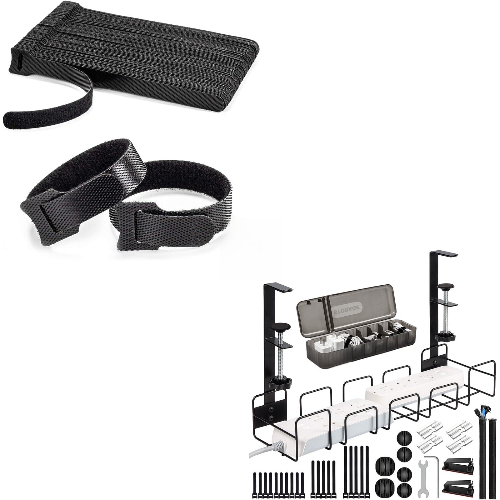 Amazon.com: 80PCS Reusable Cable Ties, Black Adjustable 6-Inch Cord ...