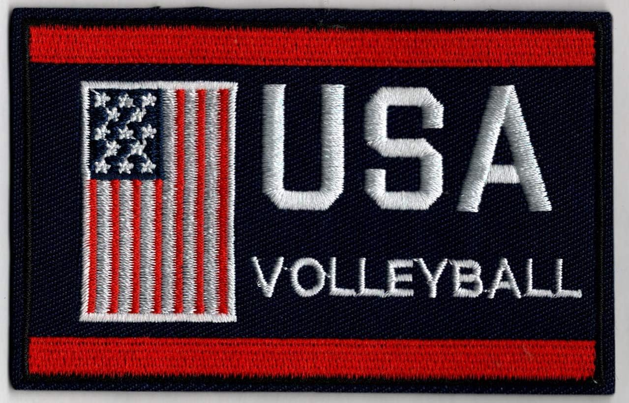 Volleyball Team USA Embroidered Iron-On Patch Size 4" x 2 1/2". USA ...