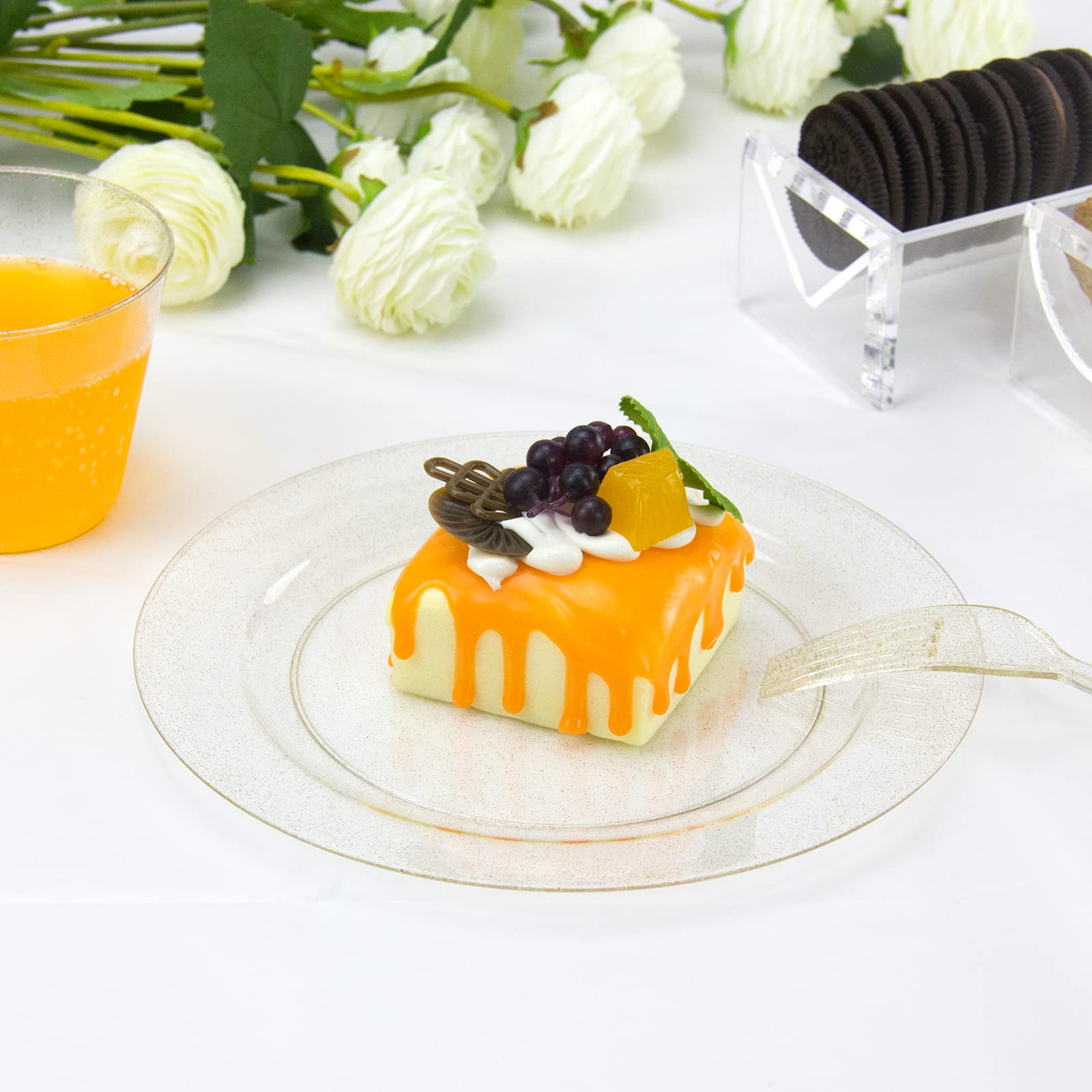 Snapklik.com : KVMORZE Clear Serving Tray, Transparent Rectangular ...