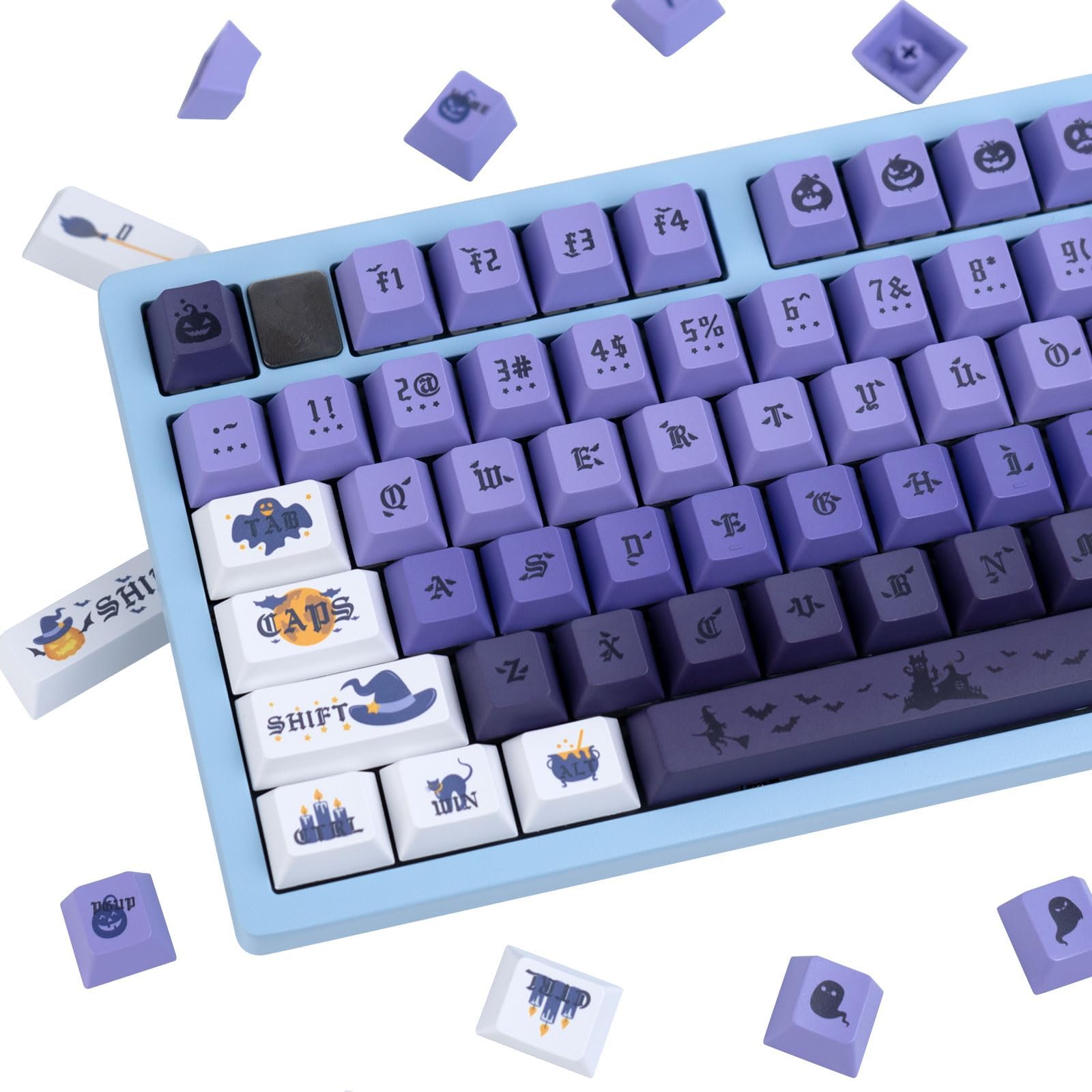 Amazon.com: Pusakoa Halloween Black Cat Themed Keycaps, XDA Profile PBT ...