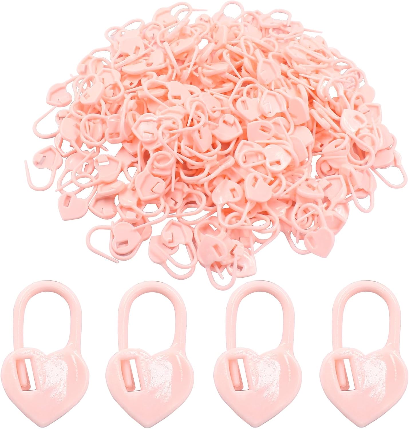 Amazon.com: Litoexpe 200 Pcs Knitting Marker Pink, Heart Design Needle ...