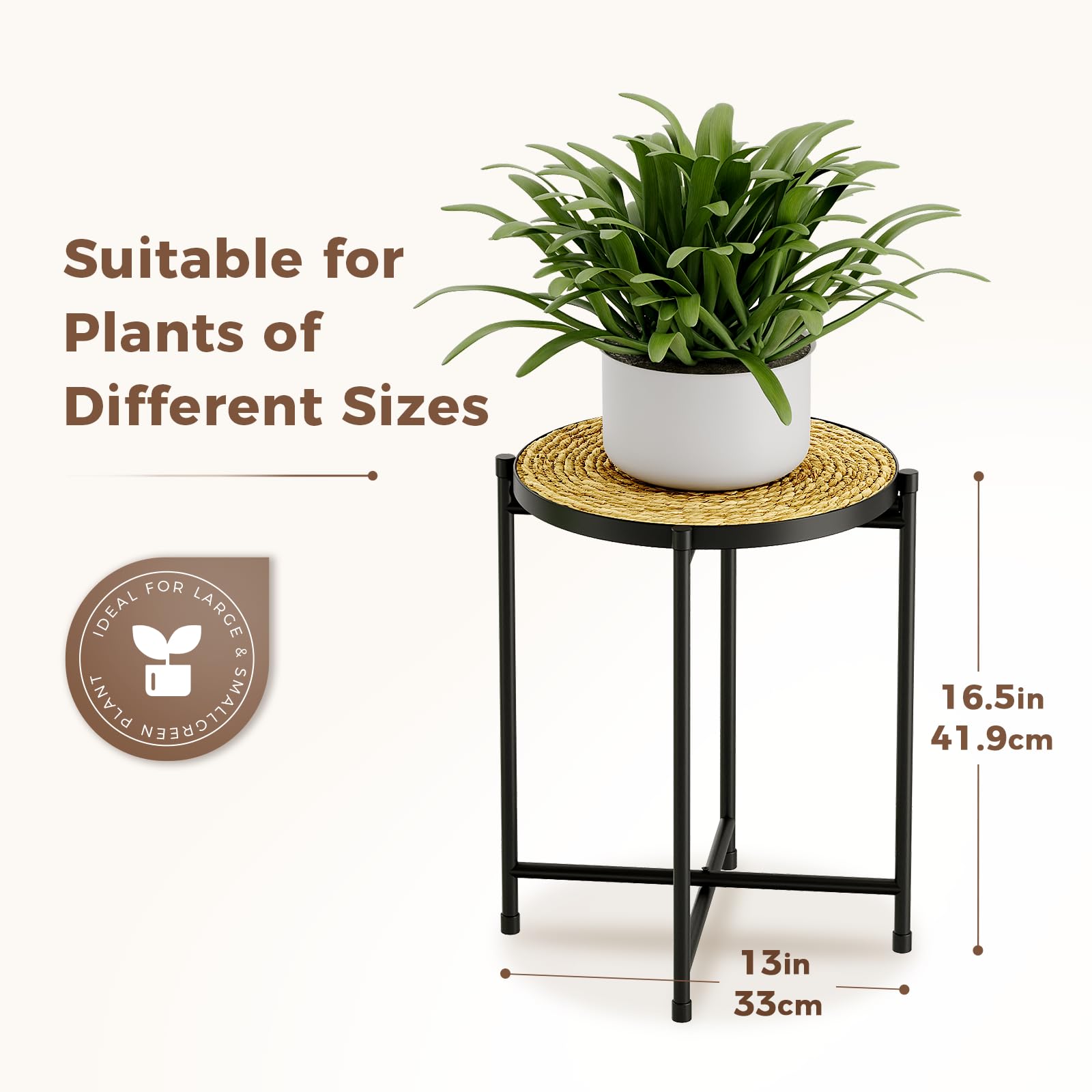 Snapklik.com : Rattan Plant Stand Indoor,Round Plant Table For Large ...