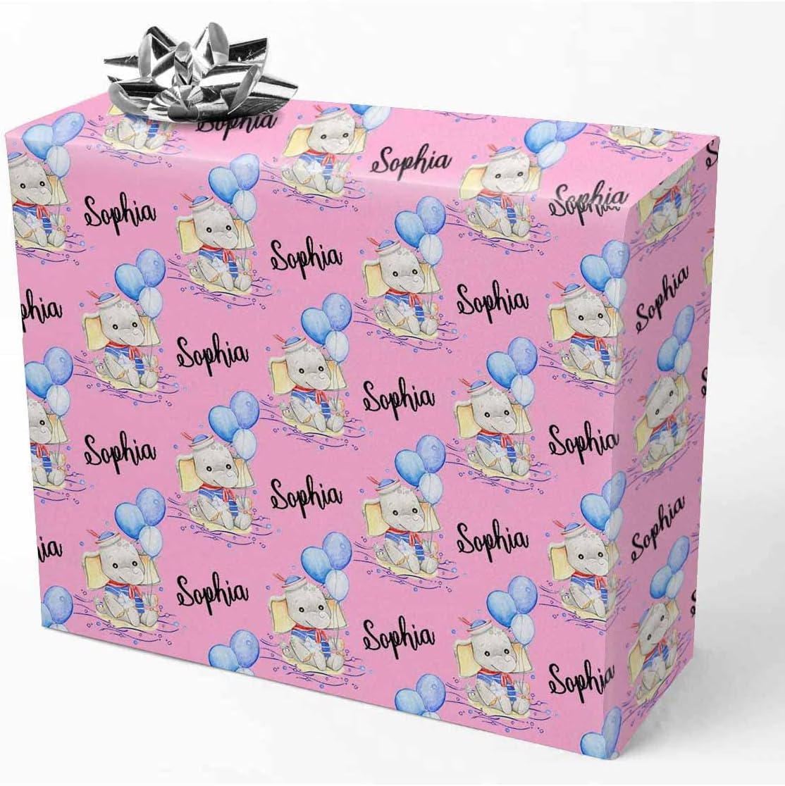 Amazon.com: Custom Name Birthday Wrapping Paper Birthday Balloon ...
