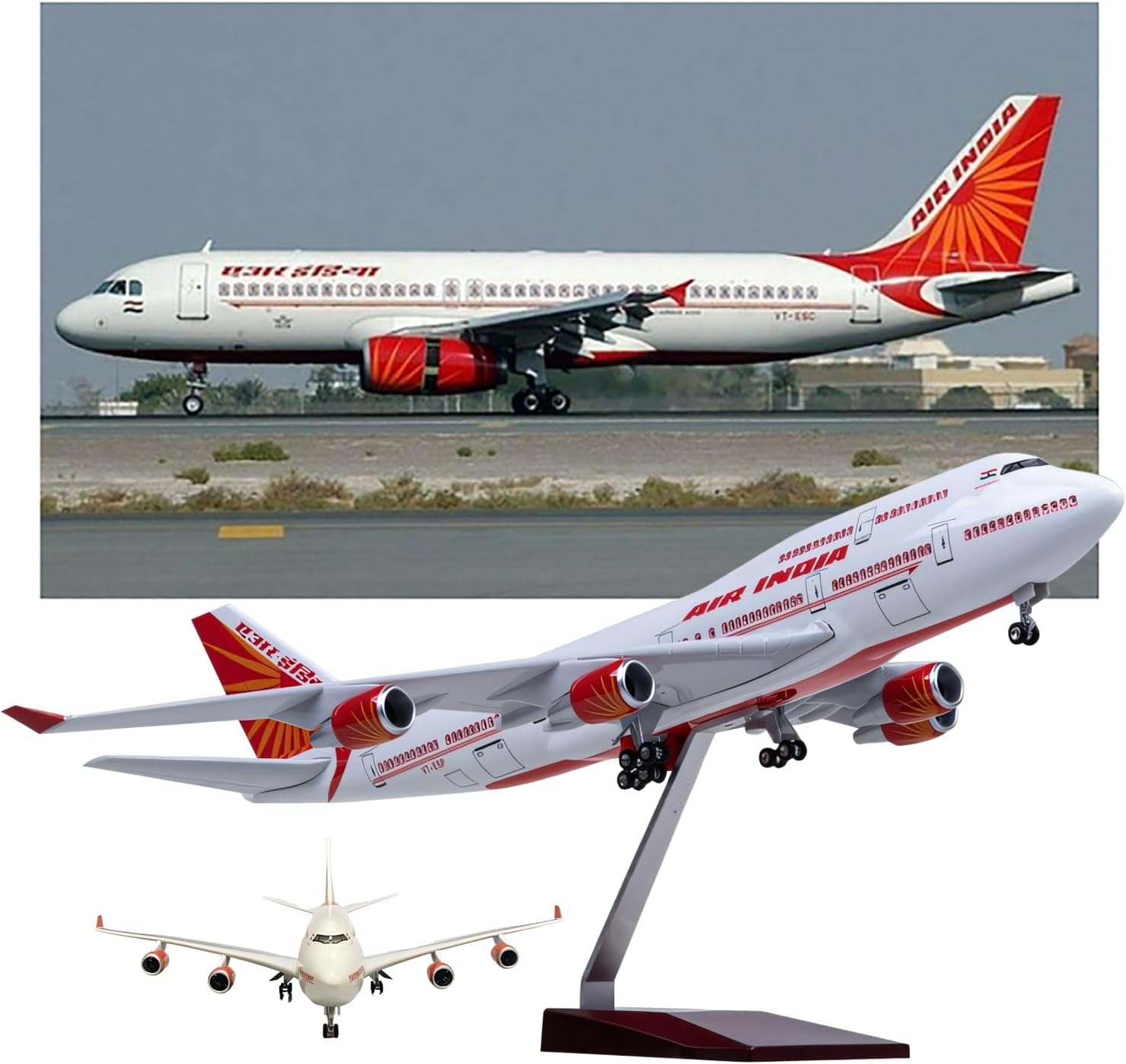 Amazon.com: 1:150 Scale B747 Air India Metal Die-Cast Resin Airplane ...