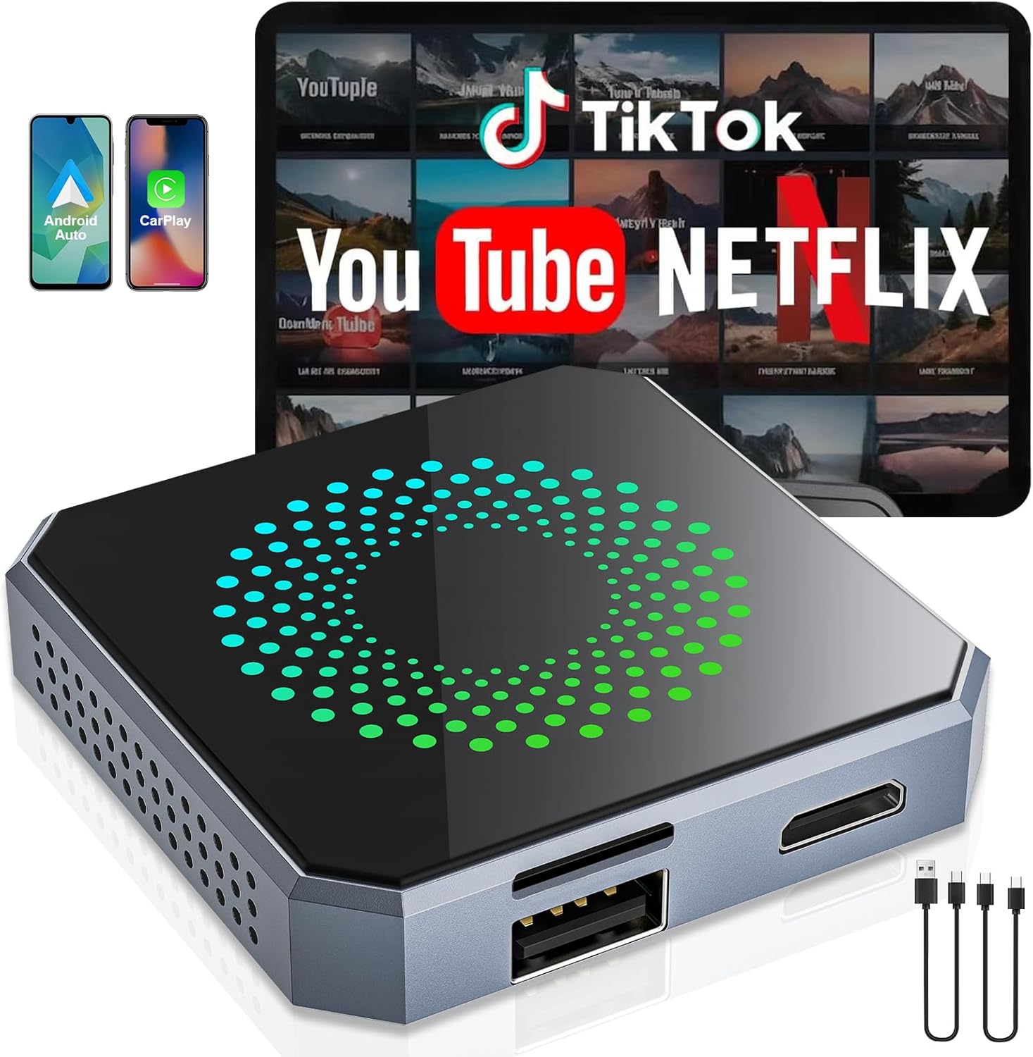 Amazon.com: 5-in-1 Wireless CarPlay & Android Auto Adapter with Netflix ...