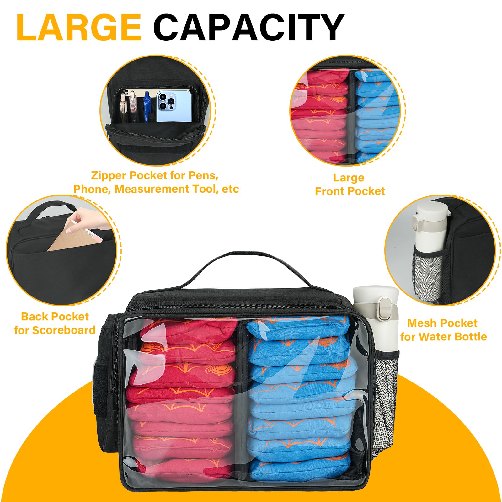 Snapklik.com : Jaffzora Cornhole Bag Carry Case Holds Set Of 8 ...