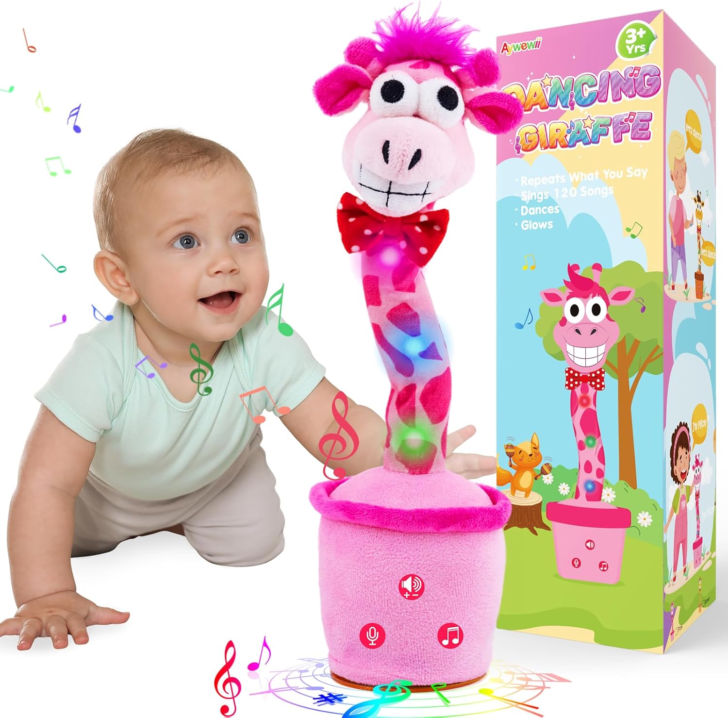 Amazon.com: Aywewii Dancing Talking Giraffe Toy, Easter Basket Stuffers ...