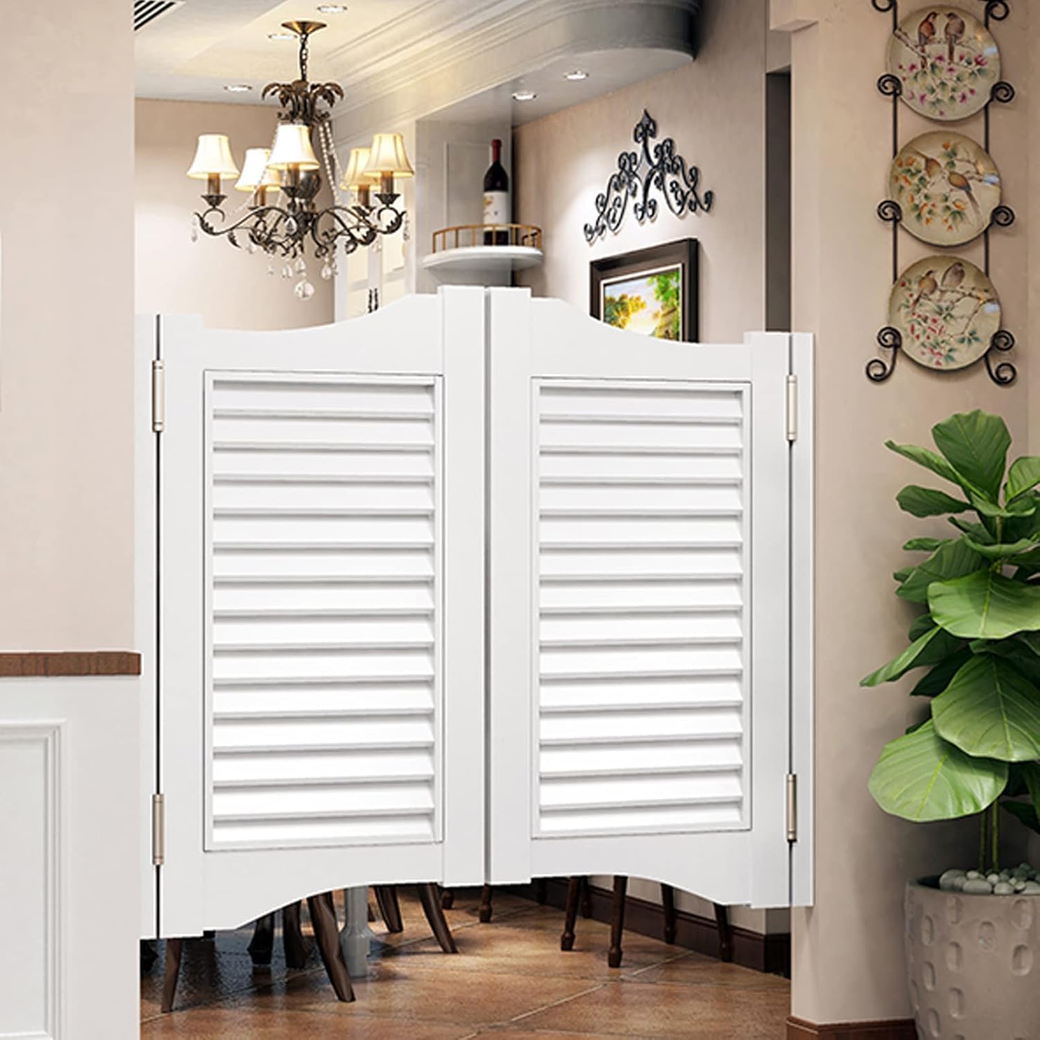 Solid Wood Swing Door,Indoor Louvered Café Swinging Door,Vintage Parlor ...