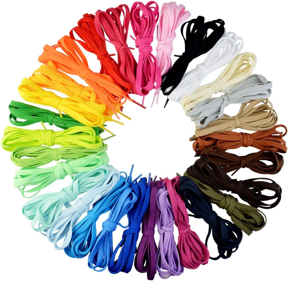 Amazon.com: Marrywindix 29 Pairs 47" Flat Colourful Athletic Shoe Laces ...