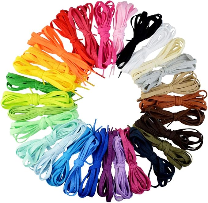 Amazon.com: Marrywindix 29 Pairs 47" Flat Colourful Athletic Shoe Laces ...
