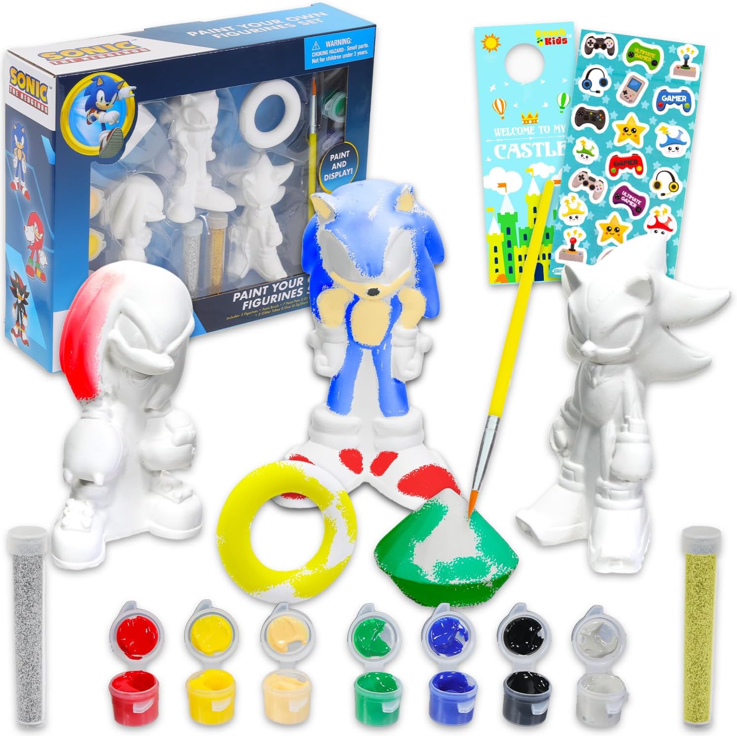 Amazon.com: Sonic the Hedgehog Paint Your Own Figurines Set - Bundle ...