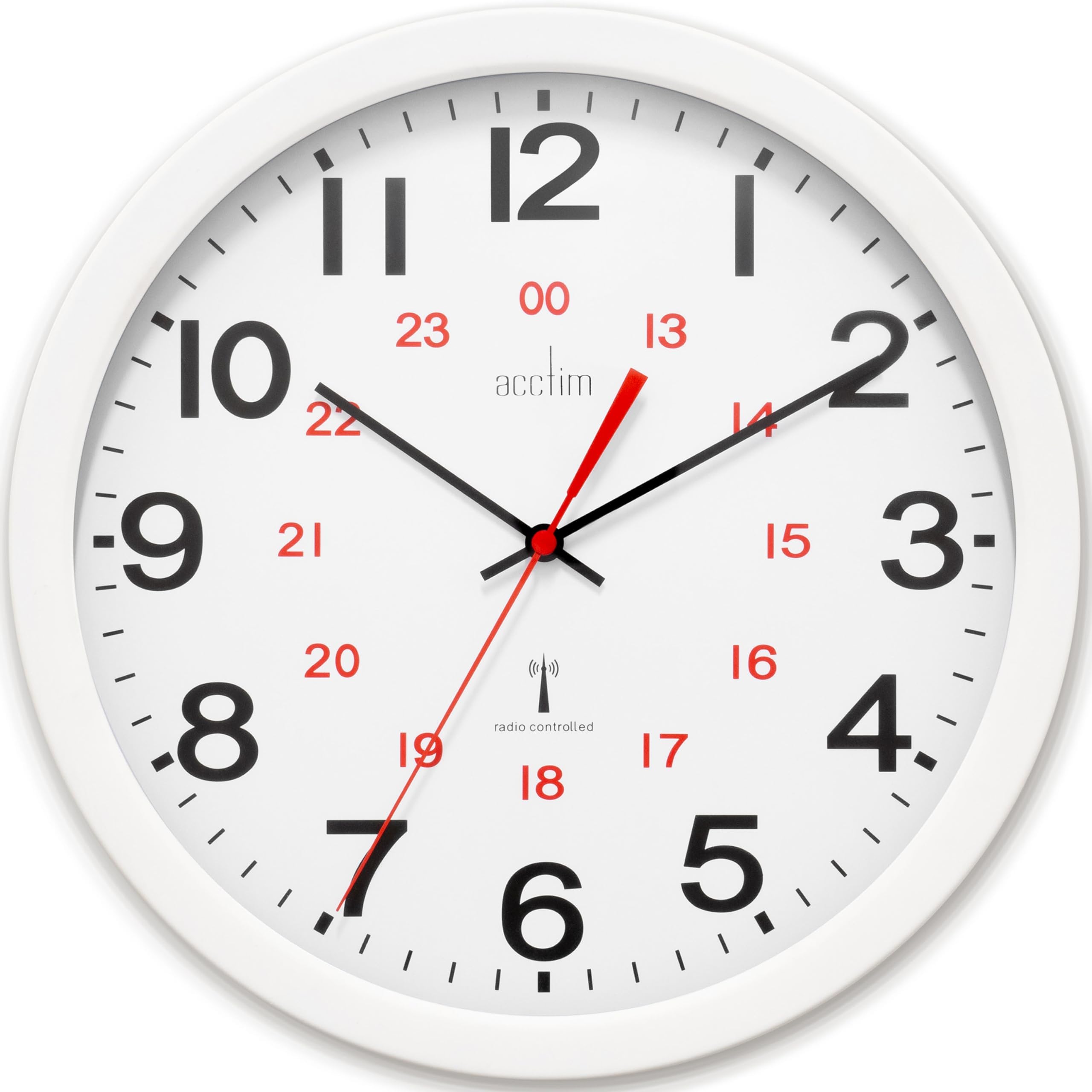 Acctim Wall Clock Radio Controlled 30cm White 74172, 30cm x 30 cm ...