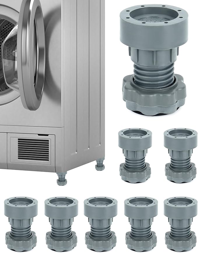 QWORK 8 Pack Adjustable Anti-Vibration Washing Machine Support Pads ...