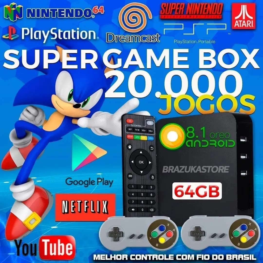 Vídeo Game Retro Gamer Box 20000 Jogos + 2 Controle Usb | Amazon.com.br