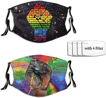 Amazon.com: 2PCS Rainbow Black Lives Matter Blm Print Mask Bandana with ...