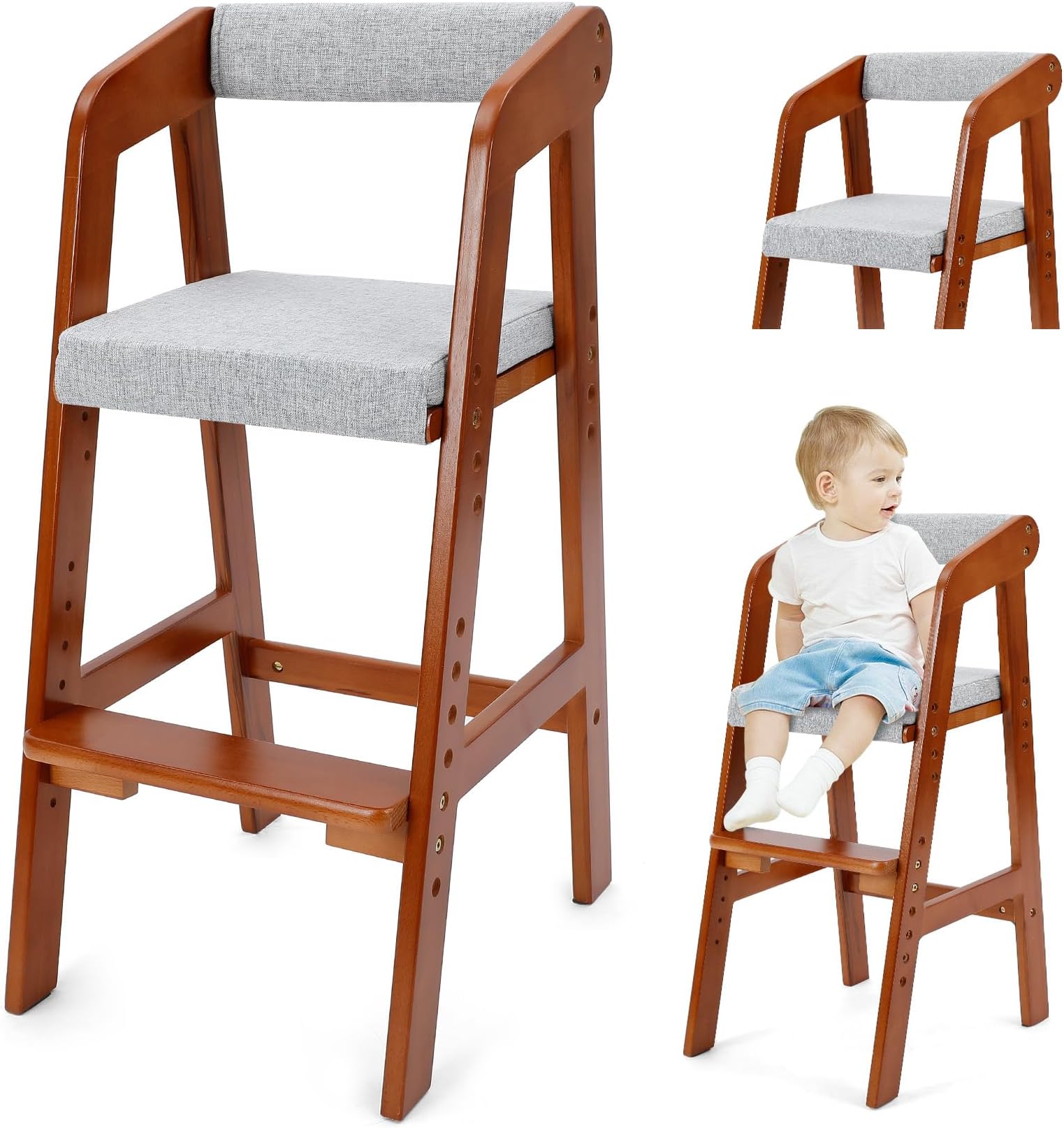 Amazon.com : Alpine Wooden High Chairs for Babies and Toddlers with ...