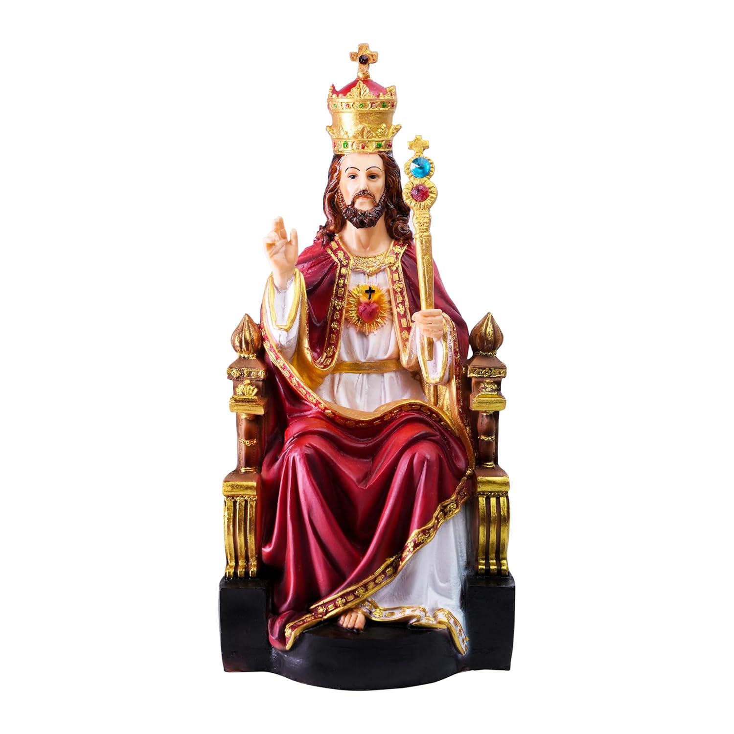 Buy Newven Poly Marble Christ The King Statues Jesus Christian Gifts ...