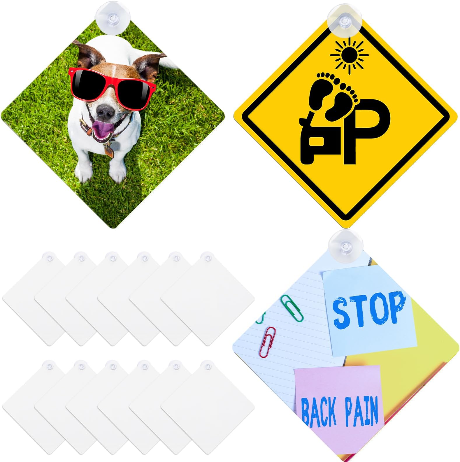 Amazon.com: libfrnt 15 Pack Sublimation Blanks Cup Car Window Sign with ...