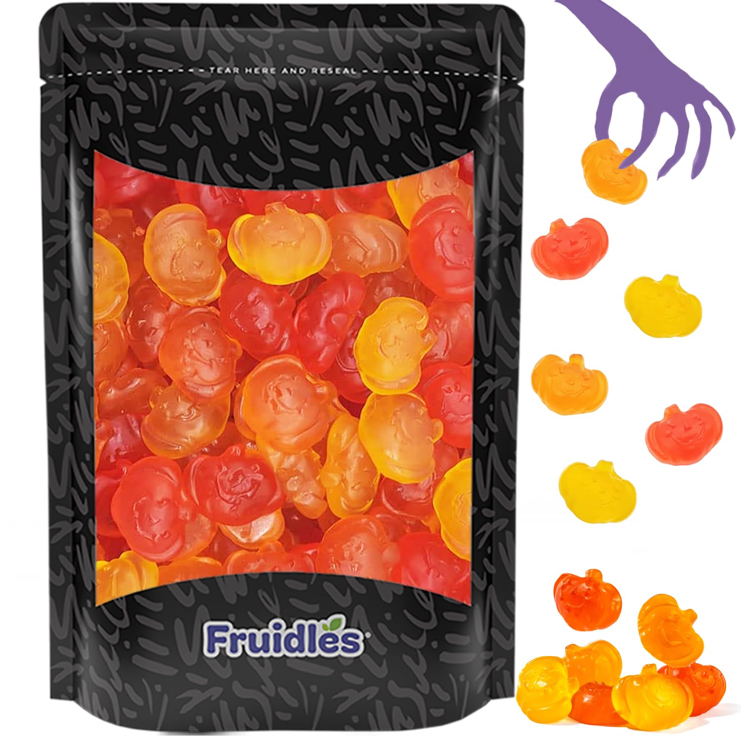 Amazon.com : Fruidles Fall Mini Gummy Pumpkins Candy, Assorted Fruit ...