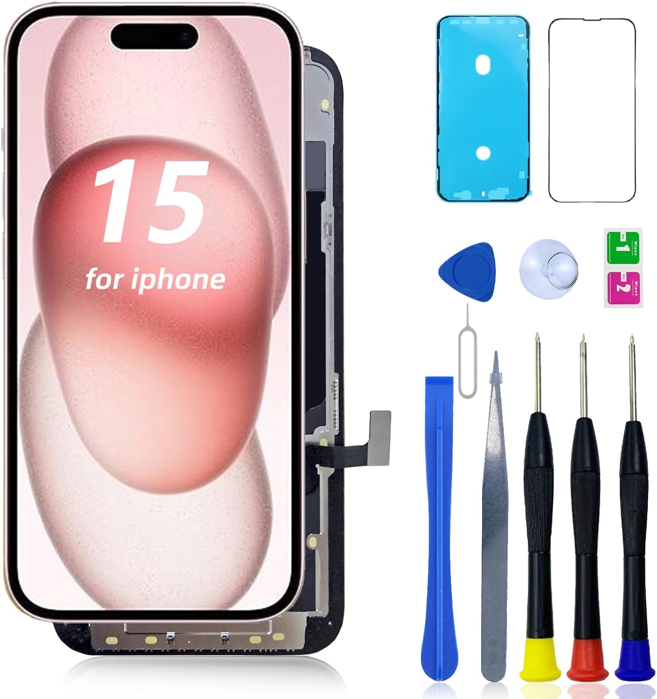 Amazon.com: FNKJYND FHD LCD for iPhone 15 Screen Replacement 6.1 Inch ...