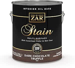 Zar 12313 Interior Oil Based Wood Stain, 123 Moorish Teak, 1 Gallon ...