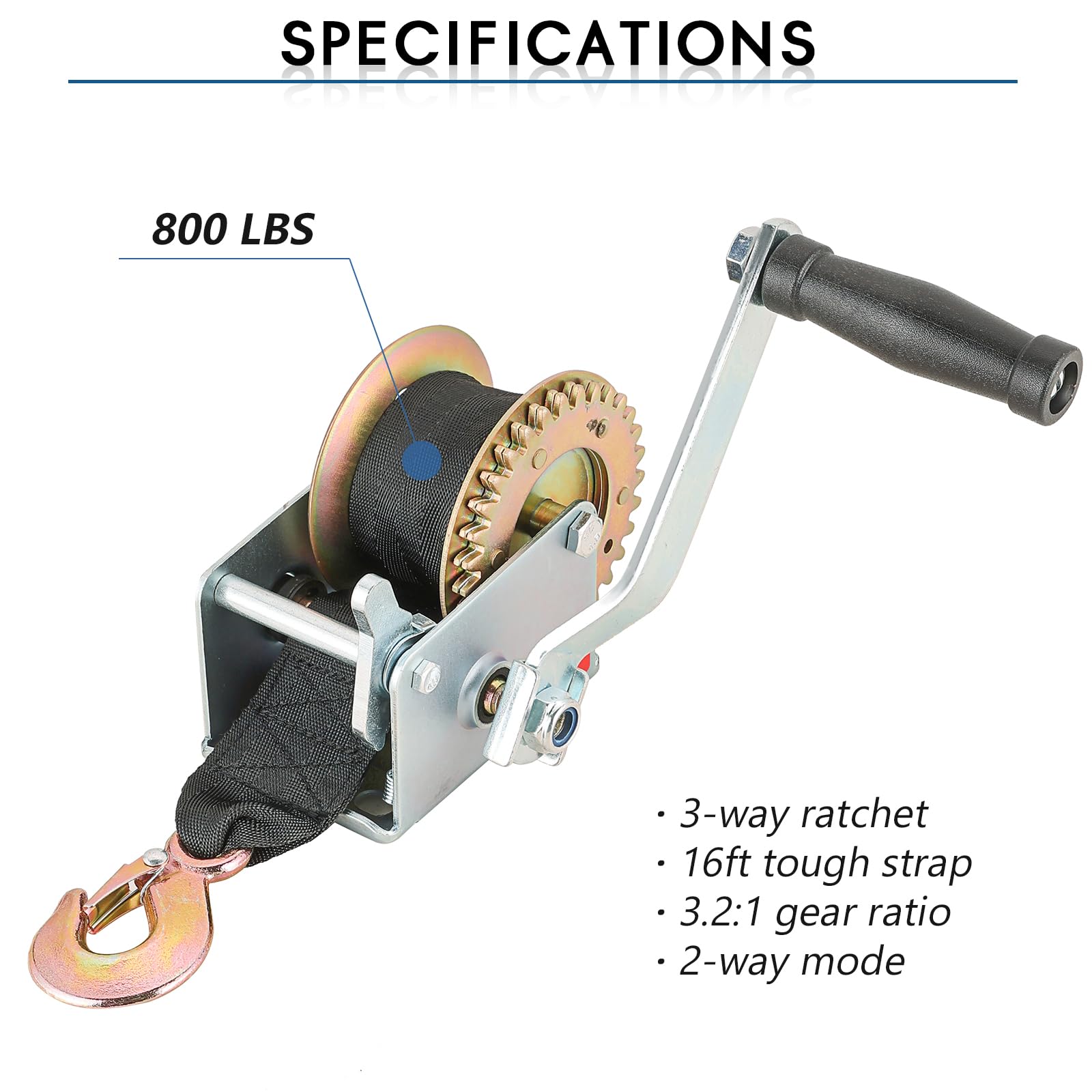 Snapklik.com : DASBET Boat Trailer Winch Hand Winch Crank Cable