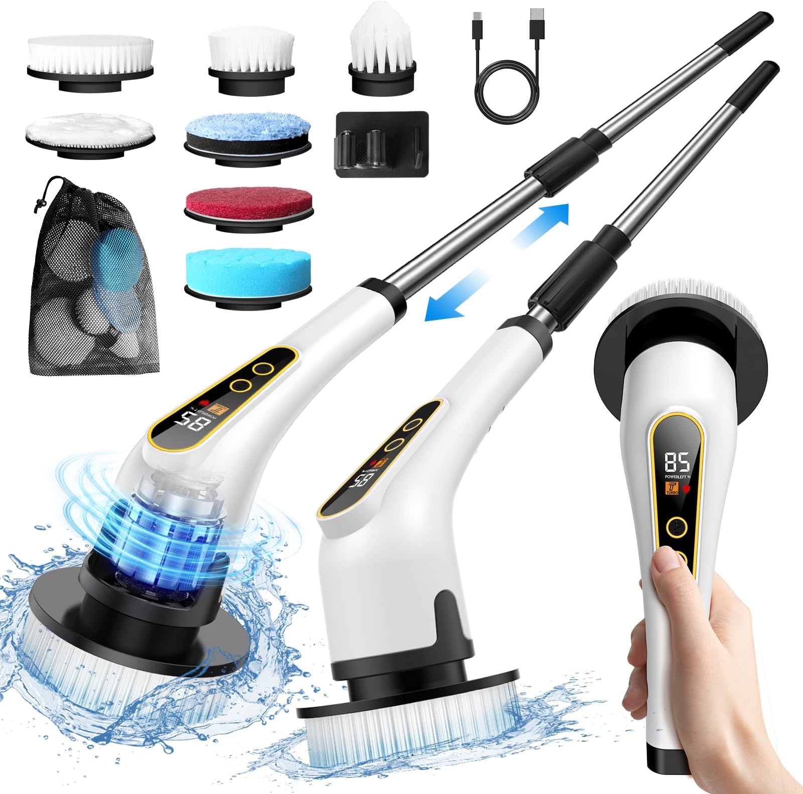 Amazon.com: MAXTOP Electric Spin Brush Scrubber, Cordless Power Tub and ...