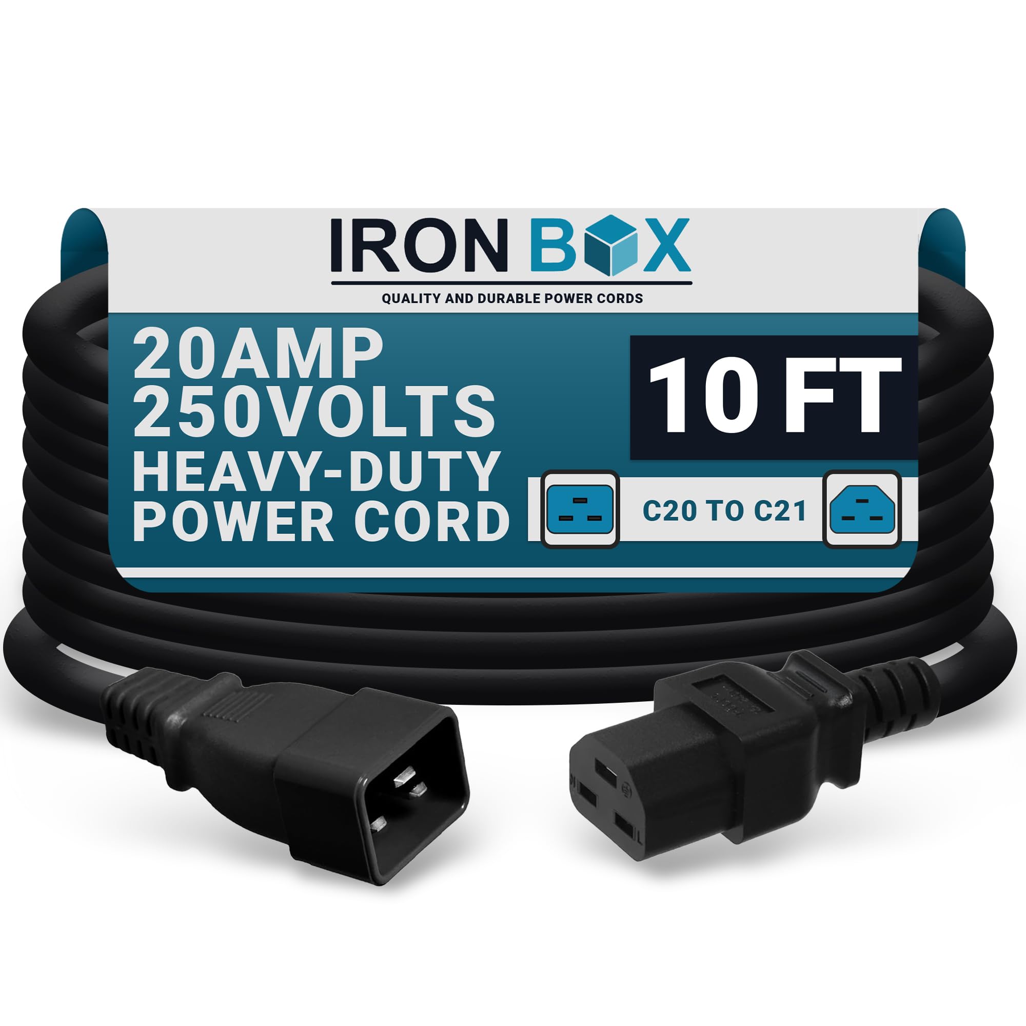 Amazon.com: IronBox Electric - Heavy-Duty C20 to C21 Power Cable - 20A ...
