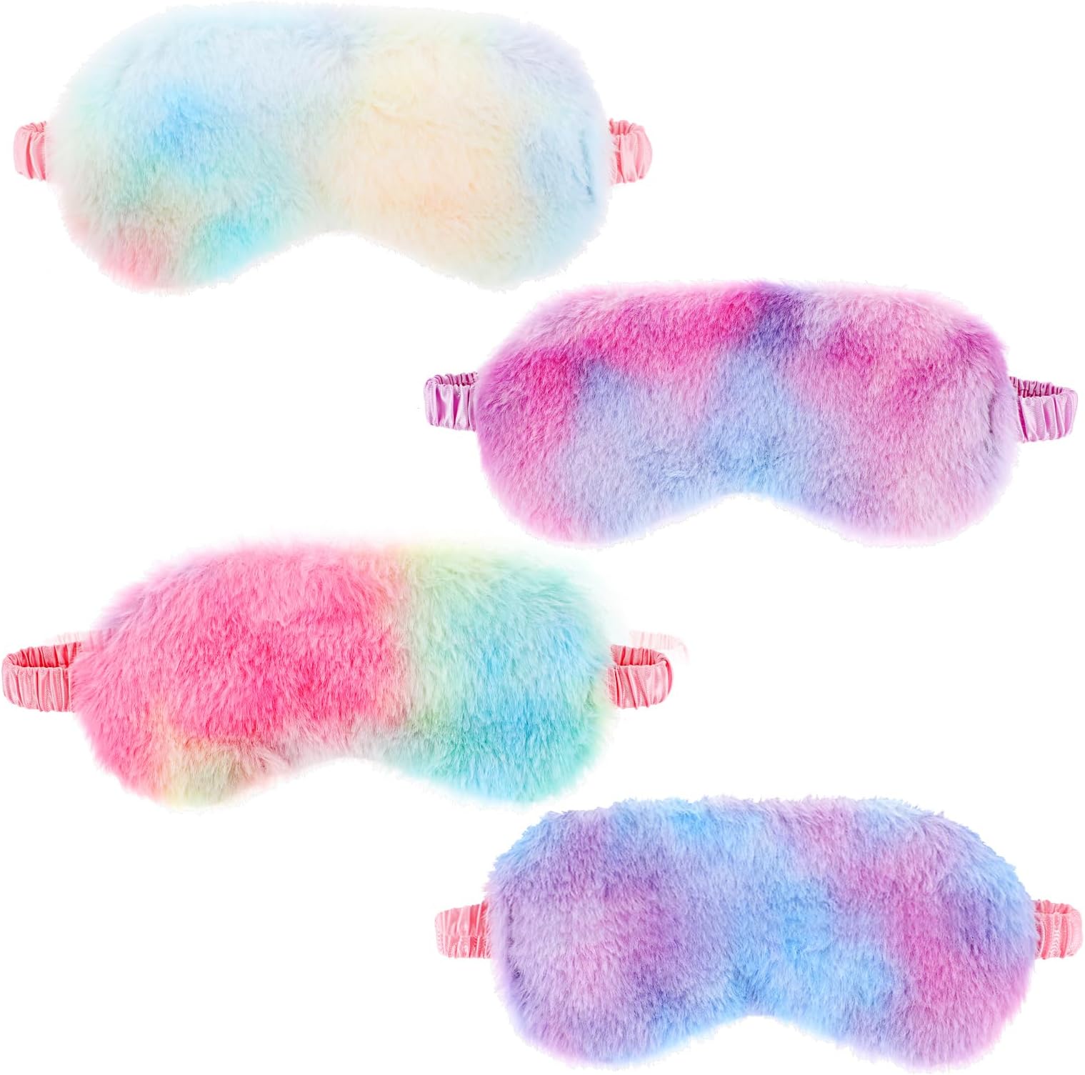 Amazon.com: Cuffbow 6 Pcs Plush Sleep Eye Mask Silk Furry Eye Covers ...