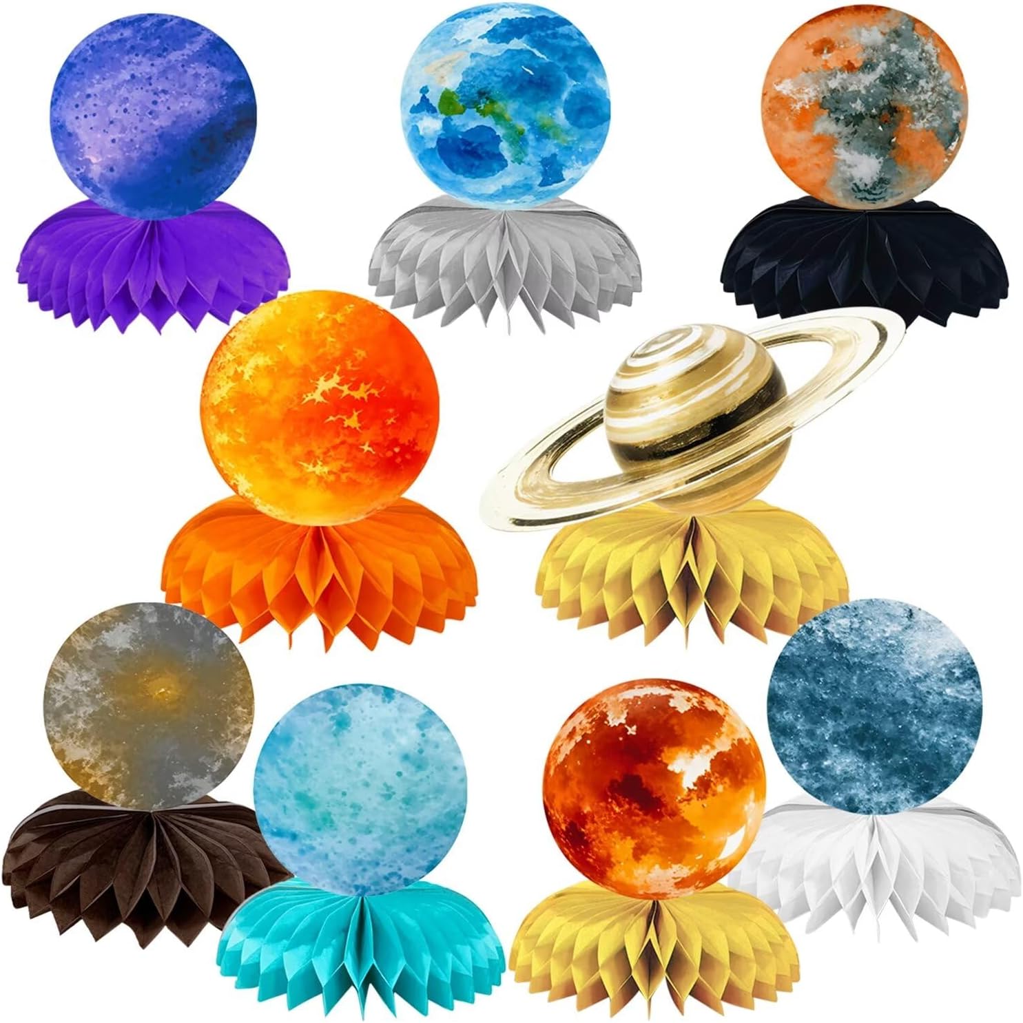 Amazon.com: 9 Pcs Space Centerpieces Solar System Birthday Decorations ...