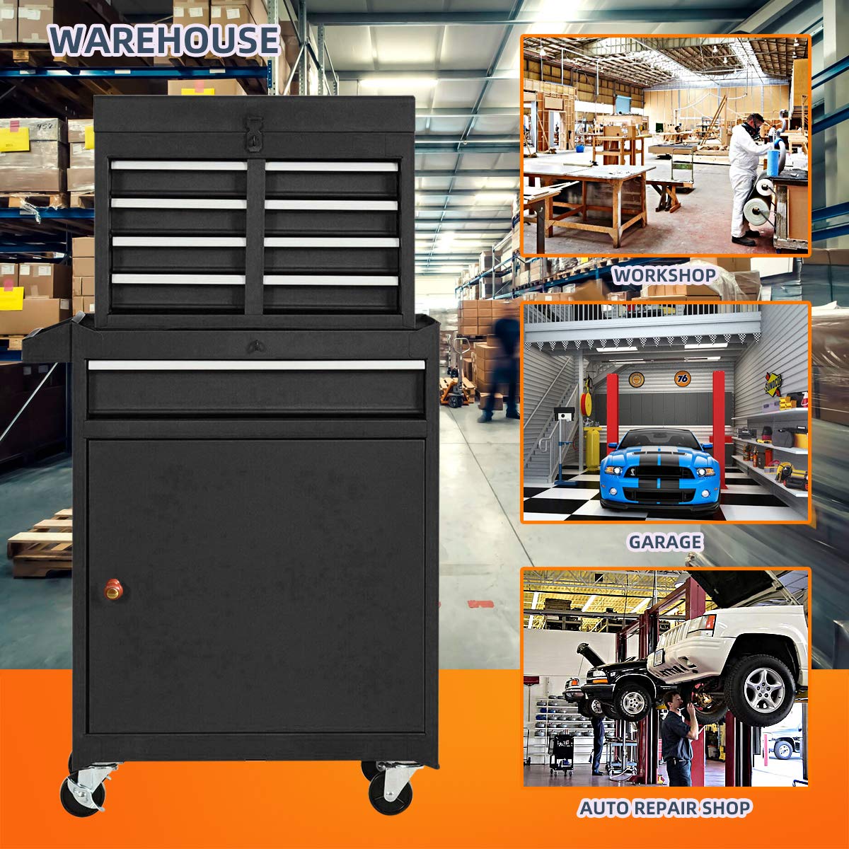 5 Drawer Rolling Tool Box Lockable Tool Box With Wheels | Desertcart EGYPT