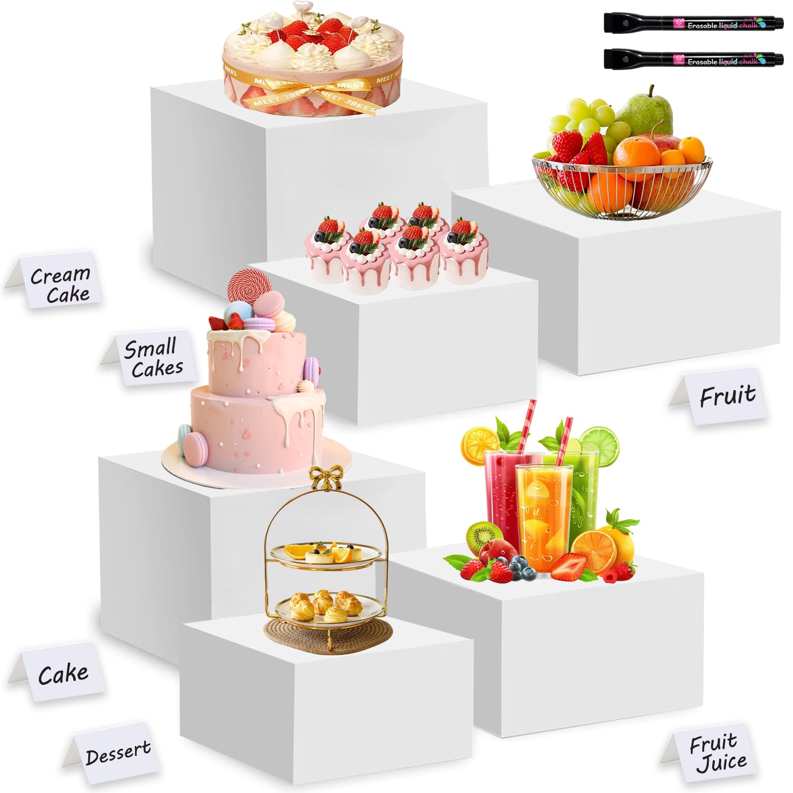 Amazon.com: Buffet Risers, 6PCS Food Risers for Buffet Table, 8''x9 ...