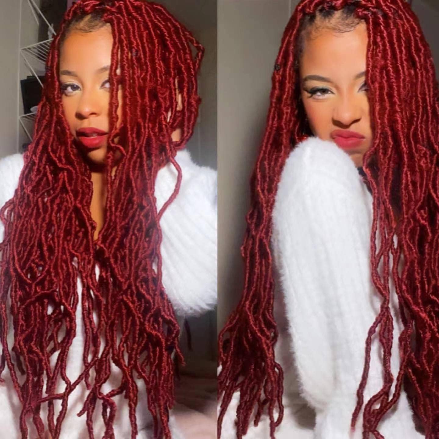 Amazon.com : Aayubb Burgundy Soft Locs 26 Inch Faux Locs Crochet Hair ...