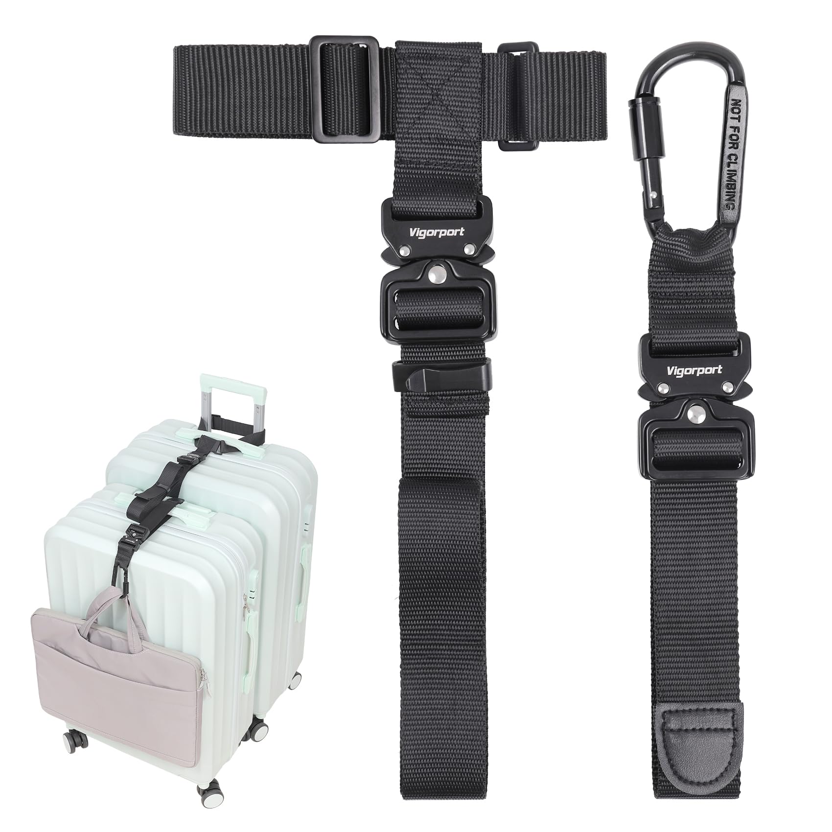 Amazon.com: Vigorport Luggage Straps, Straps for Suitcase, Add A Bag ...