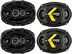 4 Kicker 43DSC69304 D-Series 6x9 140 Watt 3-Way Car Audio Coaxial Speakers : Amazon.com.mx ...