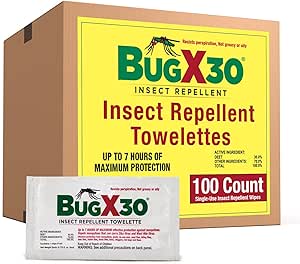 Amazon.com: Bug X 30 Mosquito, Tick, & Insect Repellent Wipes with 30% ...