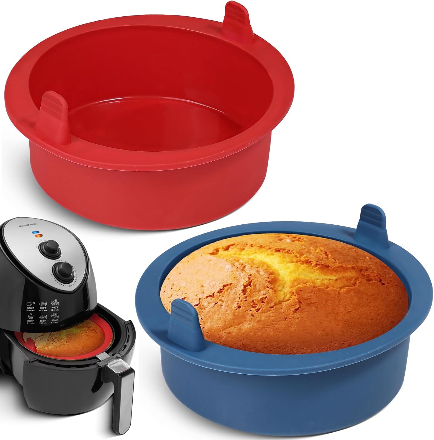 Amazon.com: Webake 6 Inch Air Fryer Round Cake Pans for Baking ...