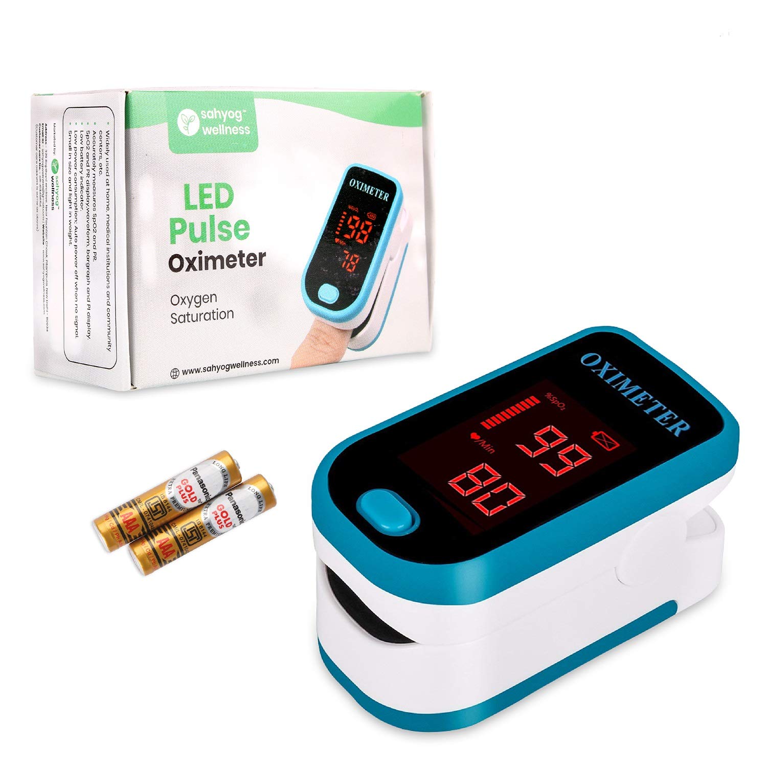Sahyog Wellness M230 LED Fingertip Pulse Oximeter measures Blood Oxygen ...