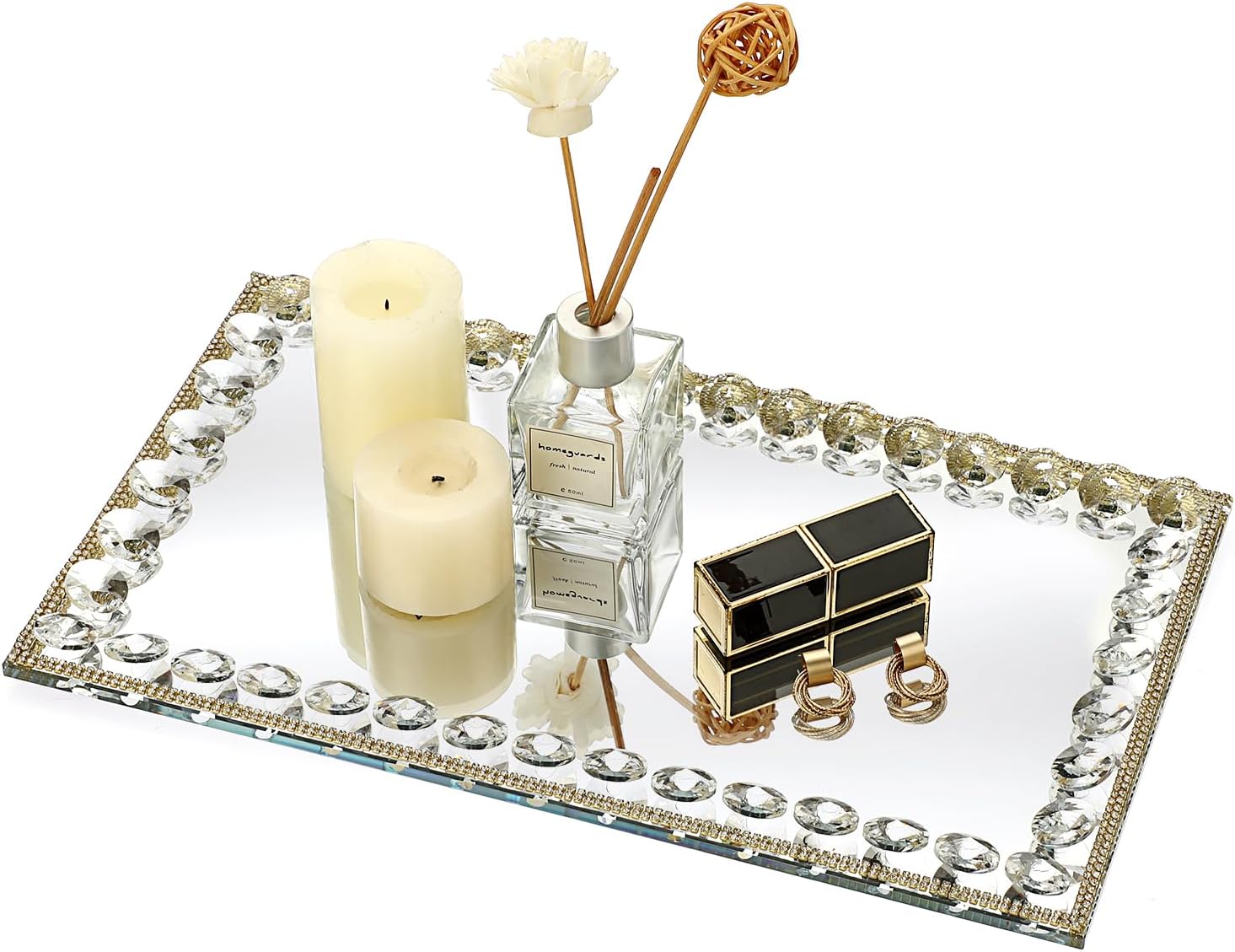 Amazon.com: Hipiwe Glass Vanity Tray - Rectangular Mirror Decorative ...