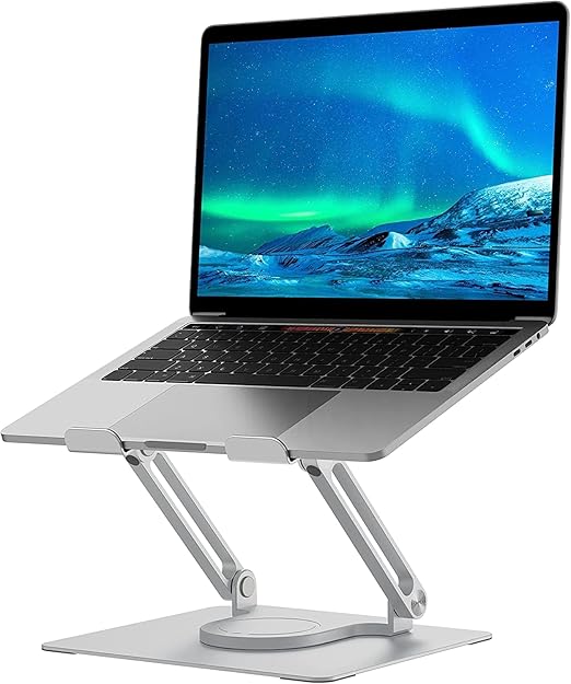 TECHVIDA Soporte para Laptop Plegable Soporte Ajustable para Portátil con Base Giratoria de 360 ...