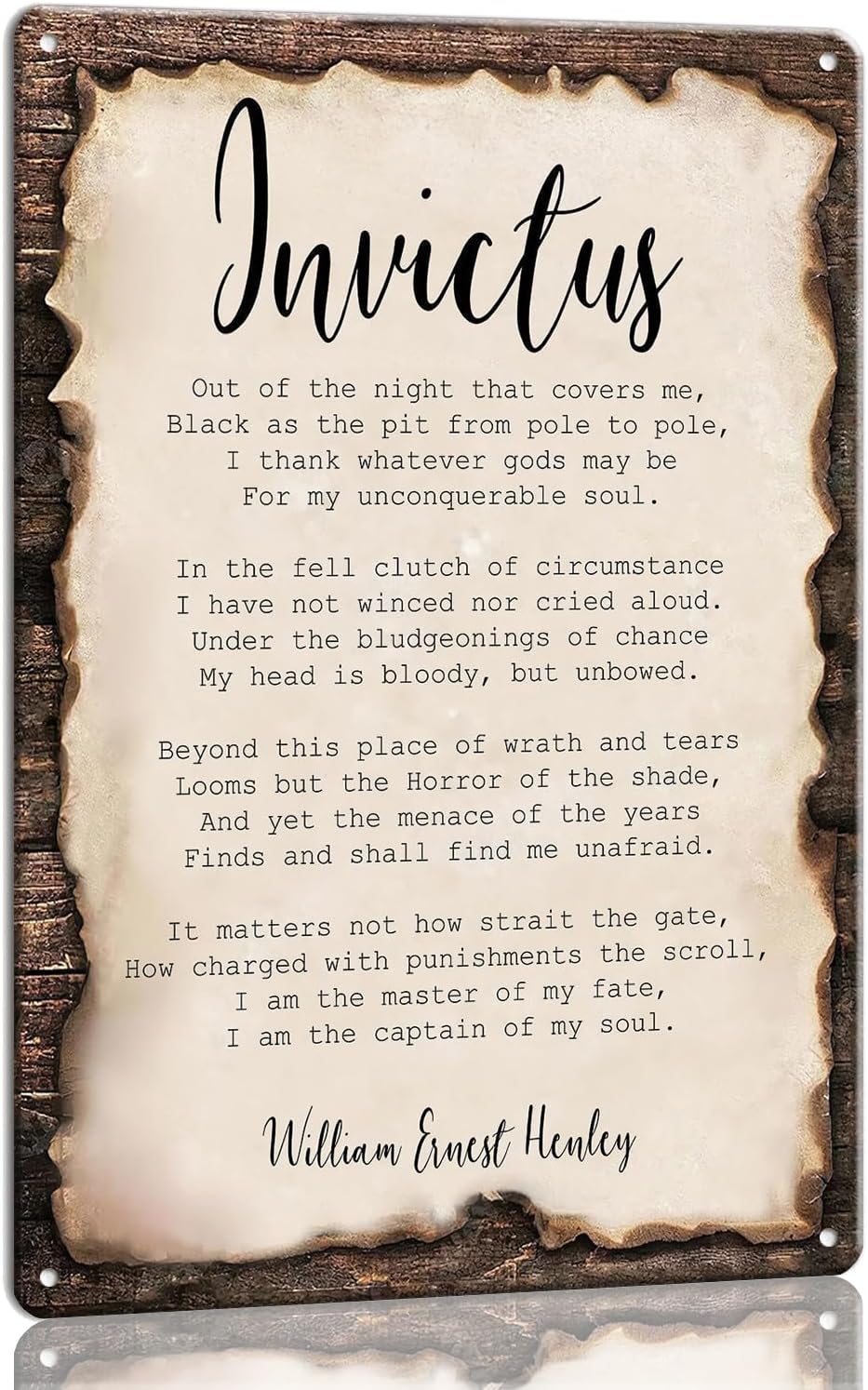 Amazon.com: Zhefoart Invictus Poem Wall Art I Am The Master of My Fate ...