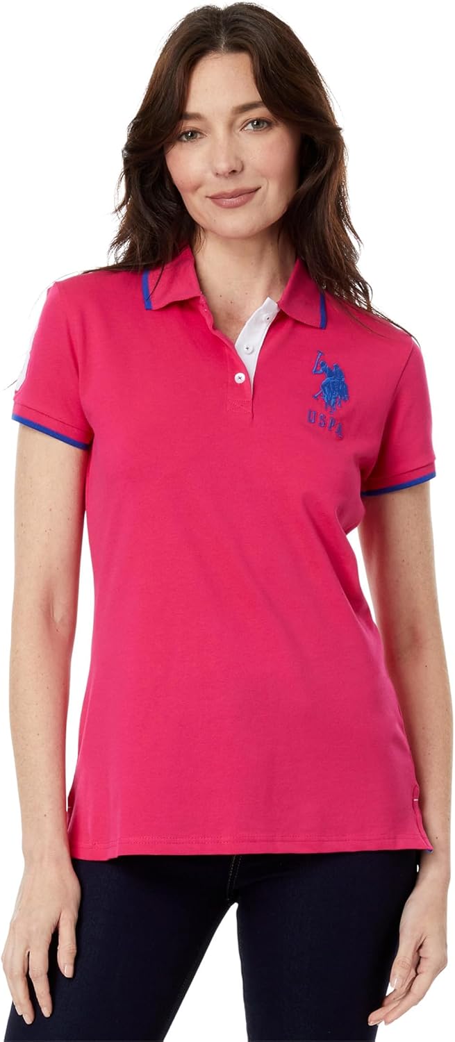 U.S. POLO ASSN. USPA Triple Crown Polo Shirt Pink Peacock XL at Amazon ...